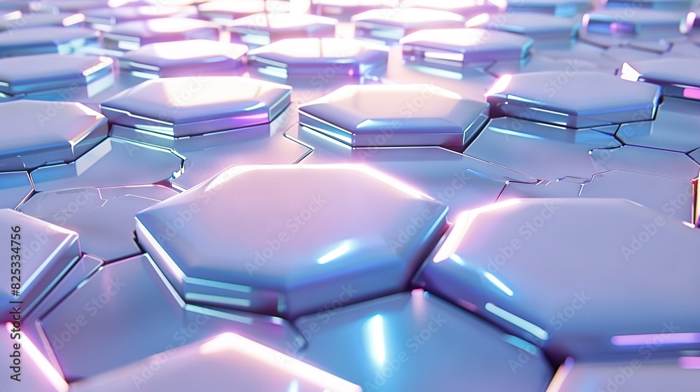 Hexagonal objects of varied shapes and sizes stacked on top of each ...