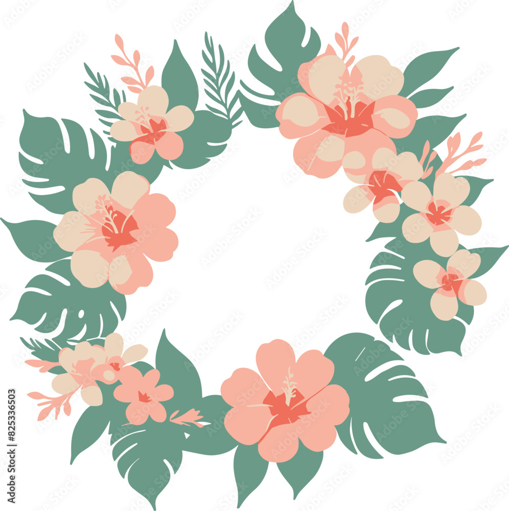 Beautiful watercolor blooming pink flowers garland clipart svg, floral ...