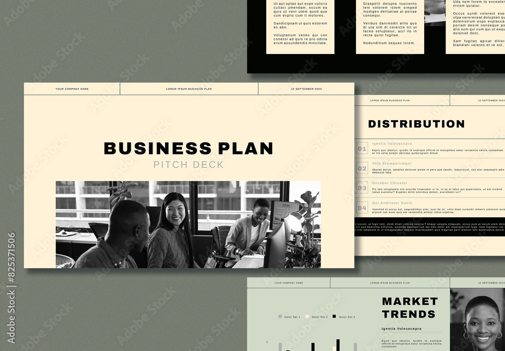 Contemporary and Clean Pitch Deck Stock Template | Adobe Stock