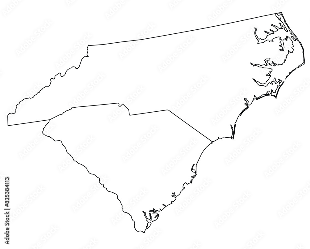 Map of the U.S. state of South Carolina, North Carolina Stock Vector ...
