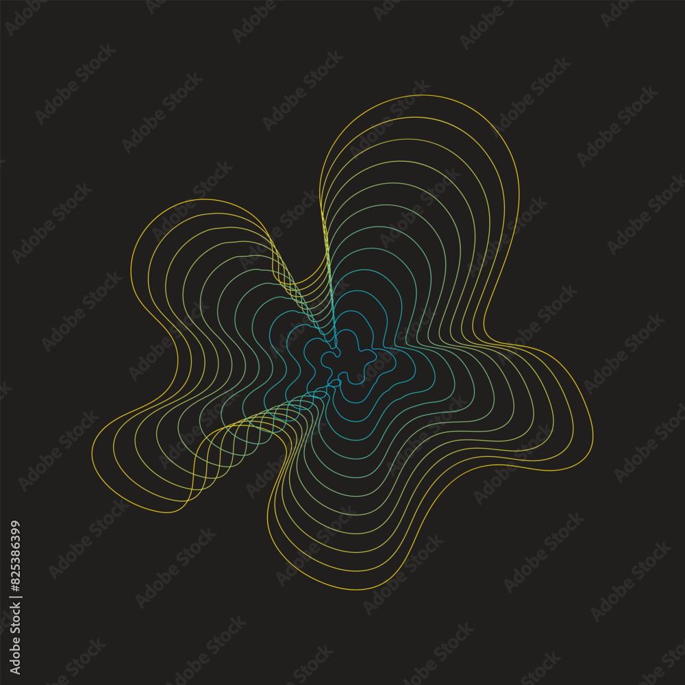 dynamic lines and dots for background music. network design with ...