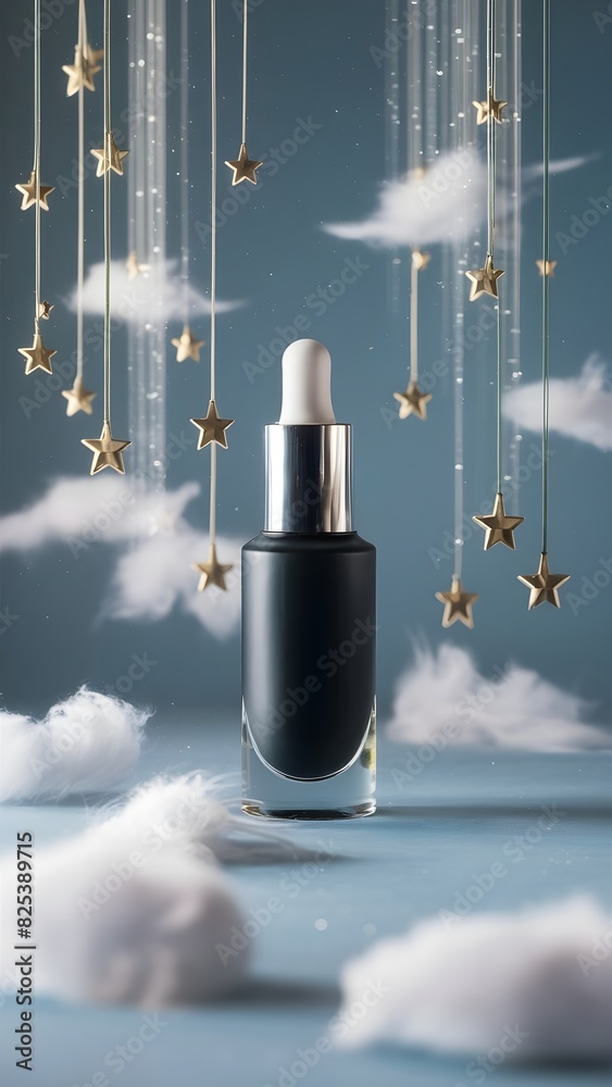 Black and clean serum bottle Mockup with elegant background, product ...