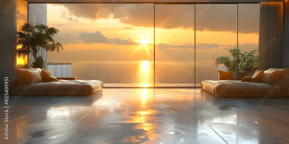 Virtual sunset living room background for streaming as a VTuber on ...