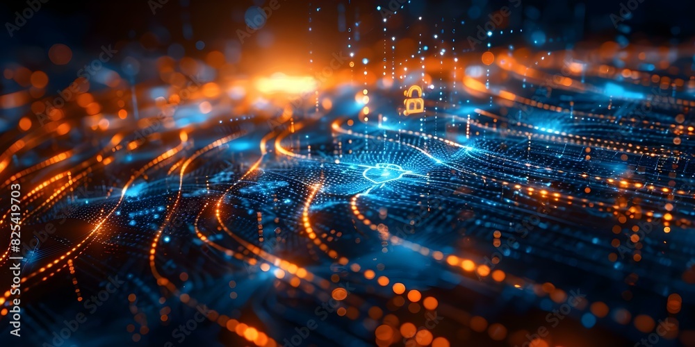 Secured Network Interface with Lock Symbol and Data Encryption Visuals ...