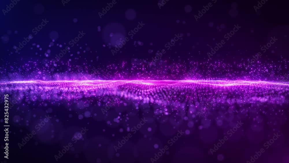 Abstract digital dynamic particle waves with light motion lights background, data flow, cyber ...