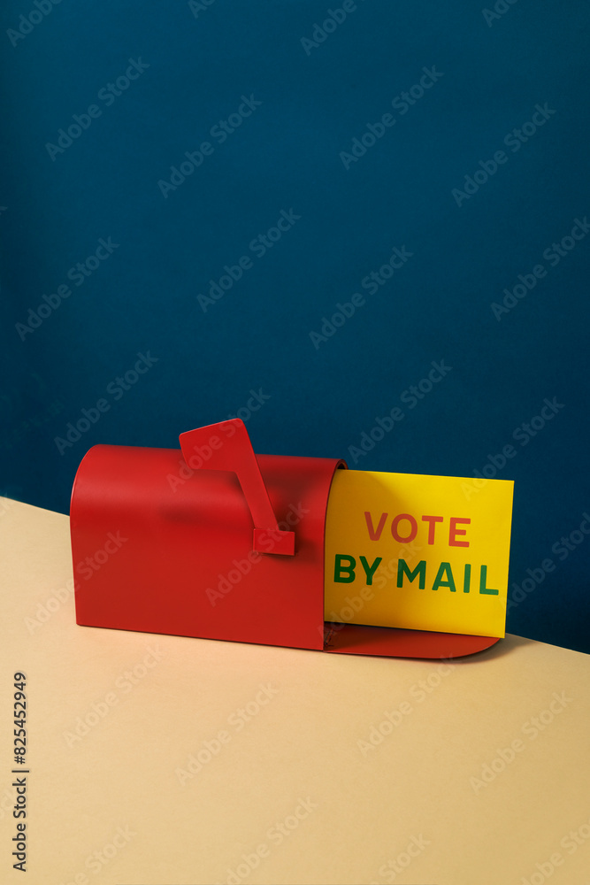 vote by mail letter in a red mailbox Stock Photo | Adobe Stock
