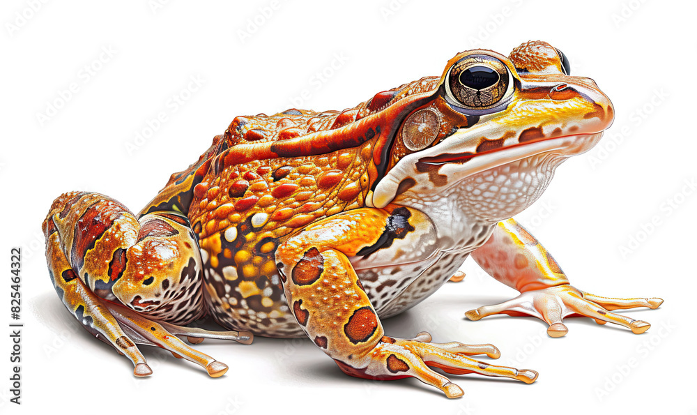 An illustration of a shiny golden tree frog in a lively pose. Generate ...