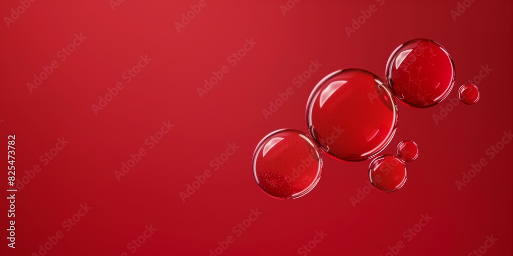 Abstract minimalist wallpaper with red spheres. Red hues, fluid shapes ...