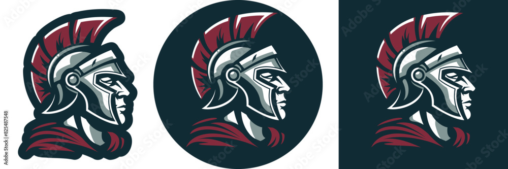 Legionary sports team leader vector mascot or logo. Strong adult male ...