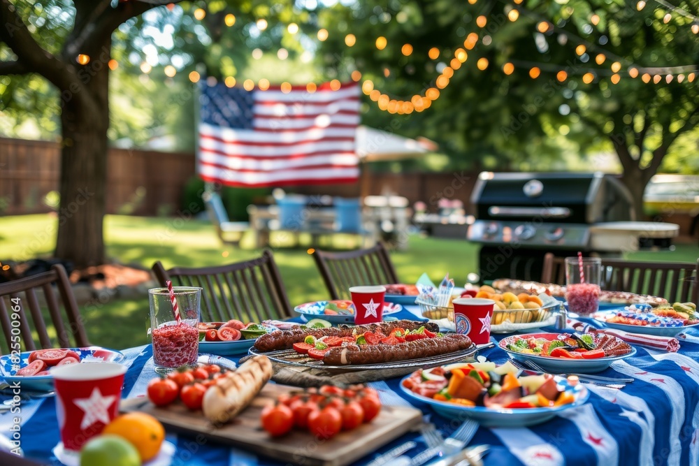 Celebrate in style with a patriotic backyard barbecue featuring an ...