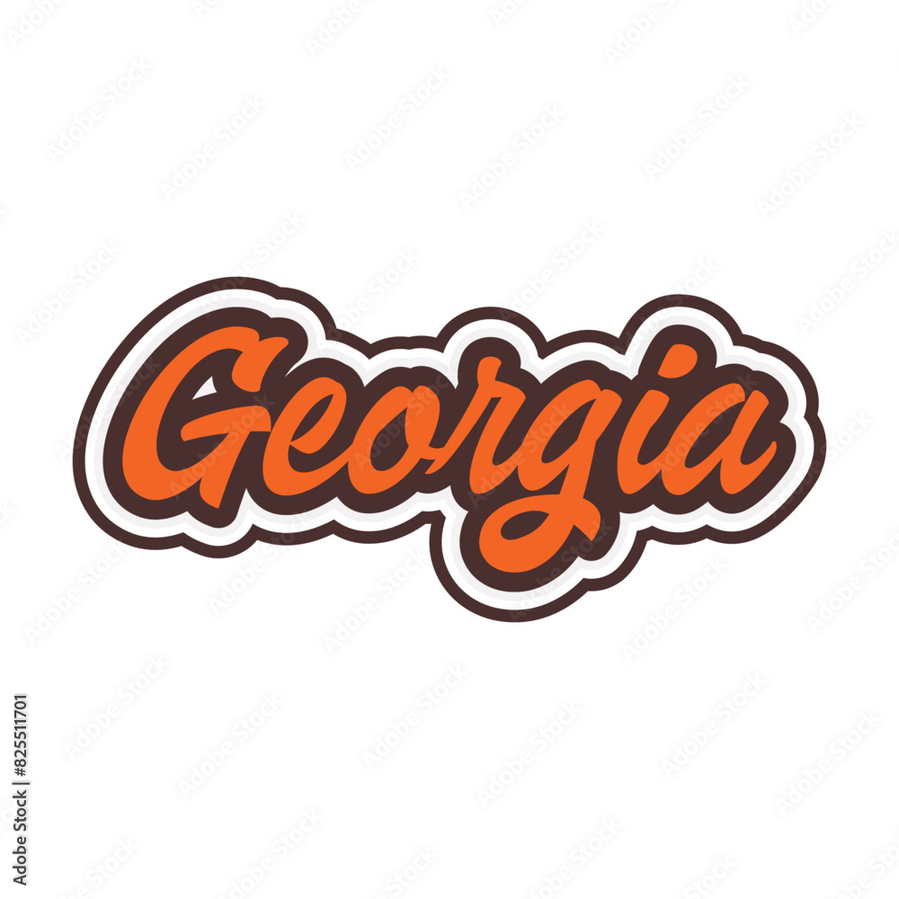 Georgia hand made script font. Vector Georgia text typography design ...