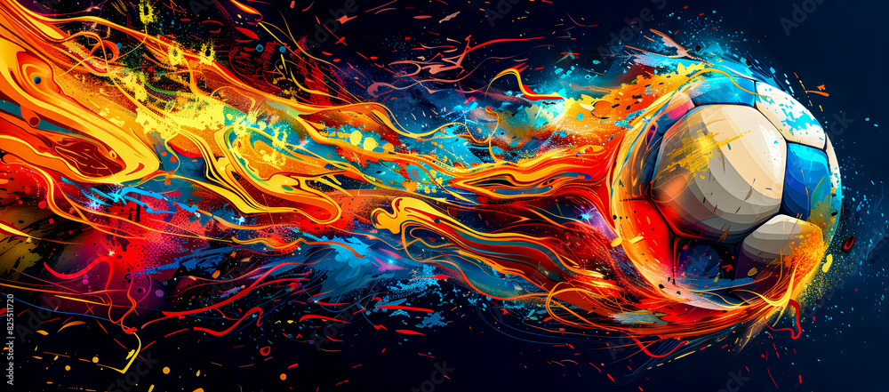 Vibrant Celebration of Euro 2024 Dynamic Artistic Representation of ...