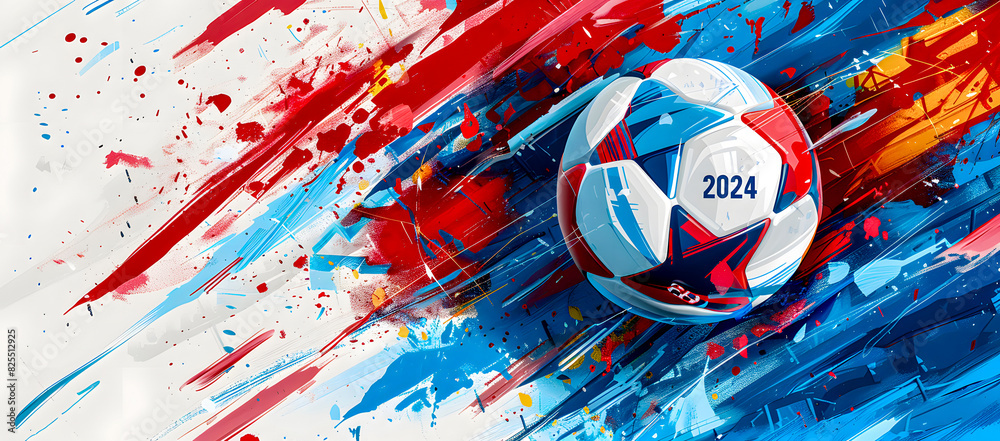 Vibrant Celebration of Euro 2024 Dynamic Artistic Representation of ...