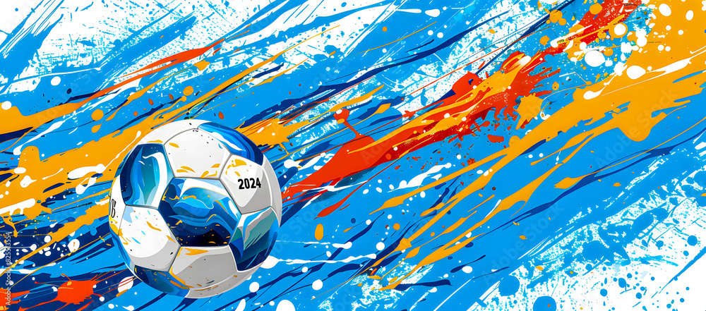 Vibrant Celebration of Euro 2024 Dynamic Artistic Representation of ...