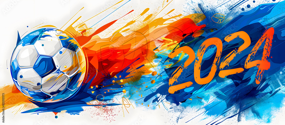 Vibrant Celebration of Euro 2024 Dynamic Artistic Representation of ...