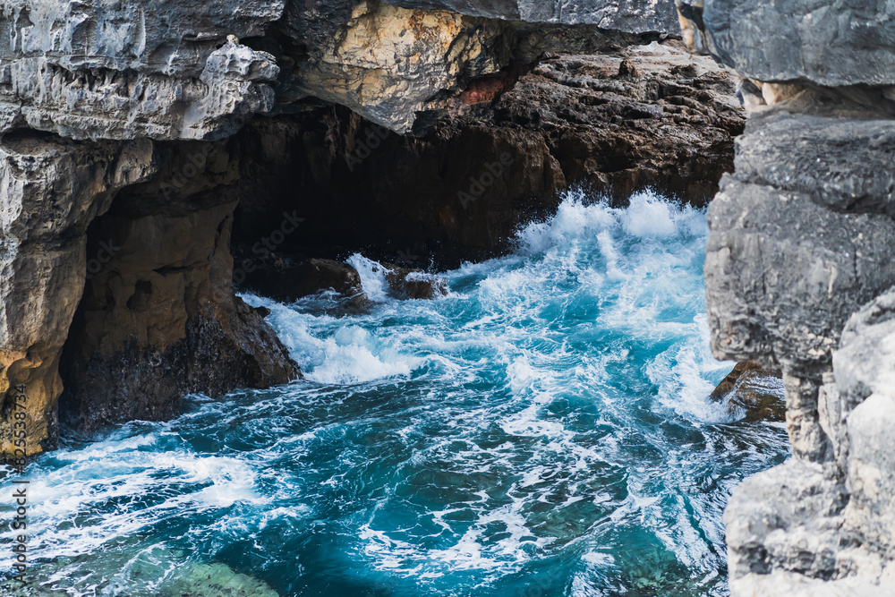 Famous place Boca do Inferno (Devil's Mouth) in Cascais is a huge ...