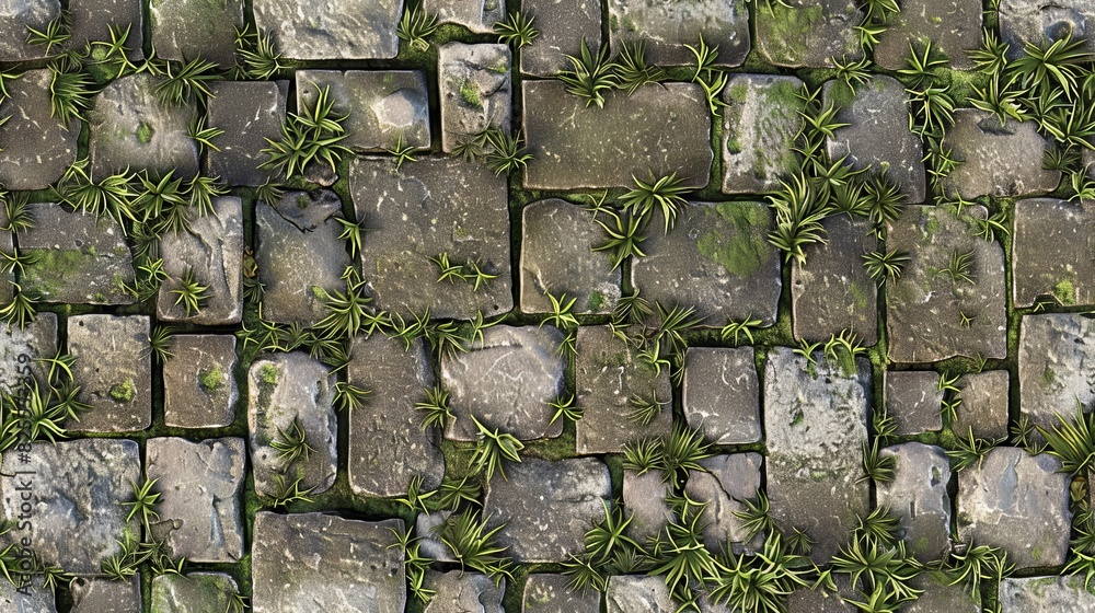 Old stone pattern at the street. Horizontal seamless pattern. Stone ...