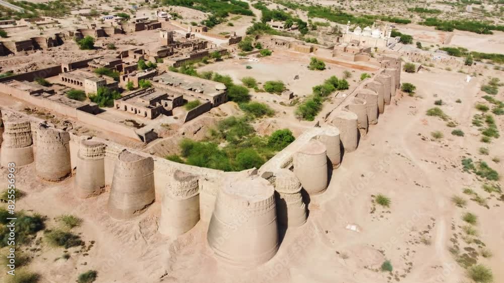 Panoramic View to the Derawar Fort. Ariel Drone View of Derawar Fort ...