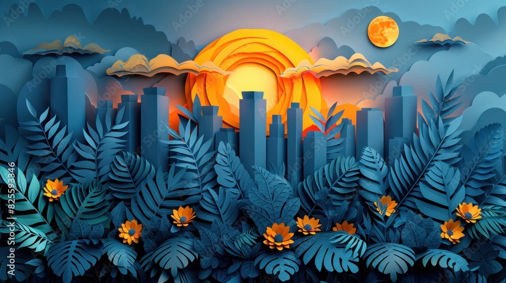 Design a paper cut style promotional banner for a joint business's new ...