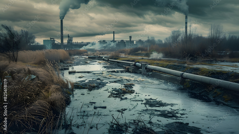 Desolação Ambiental: O Horrível Retrato da Destruição e Poluição Stock ...