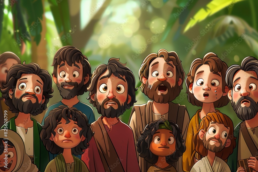 Step into the triumphant cartoon scene where Jesus commissions his ...