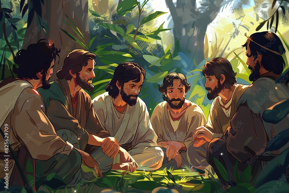 Step into the triumphant cartoon scene where Jesus commissions his ...