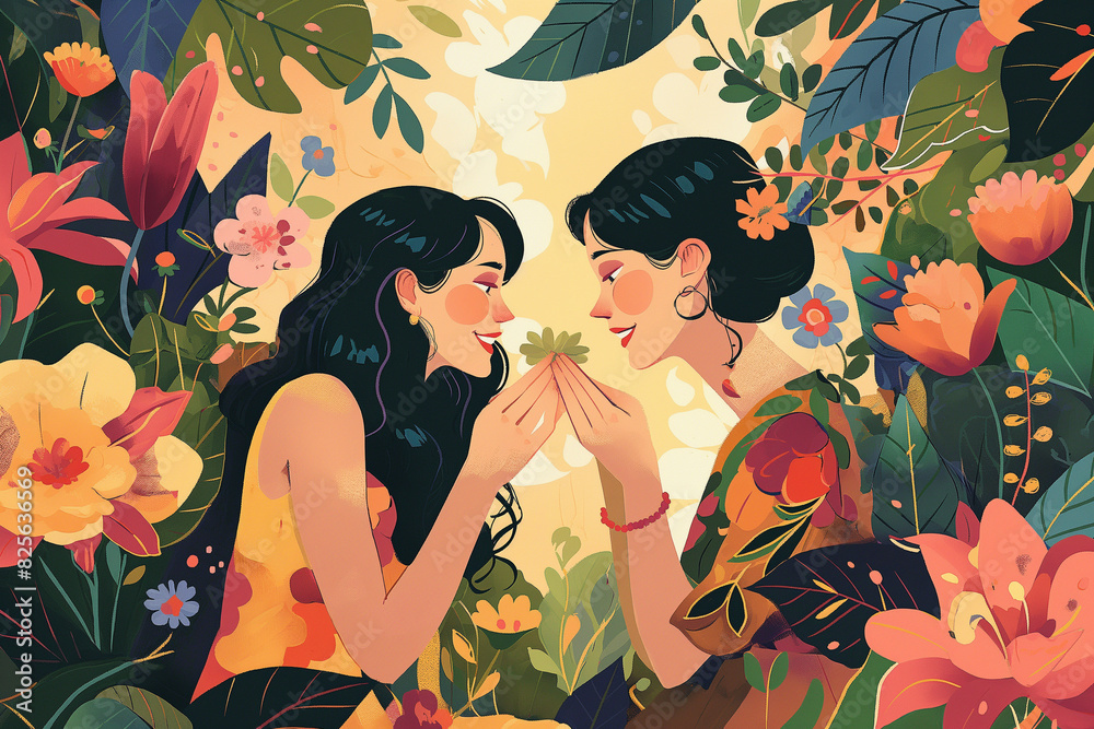 9. Illustrate a heartwarming moment of two women proposing to each ...