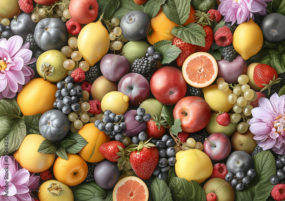 Fruit Vegetable vintage botanical illustration, Fruits Vegetables ...