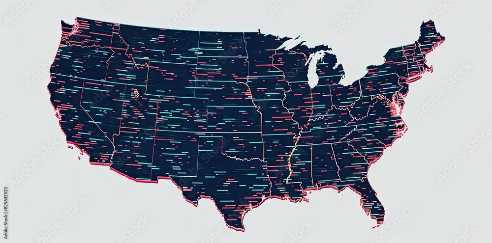 a detailed map of the united states of america featuring prominent ...