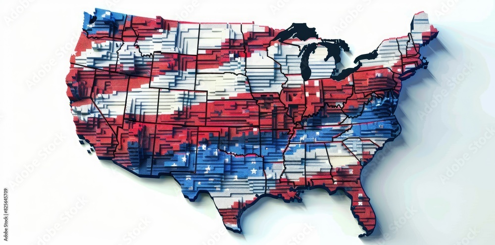 a detailed map of the united states of america featuring prominent ...