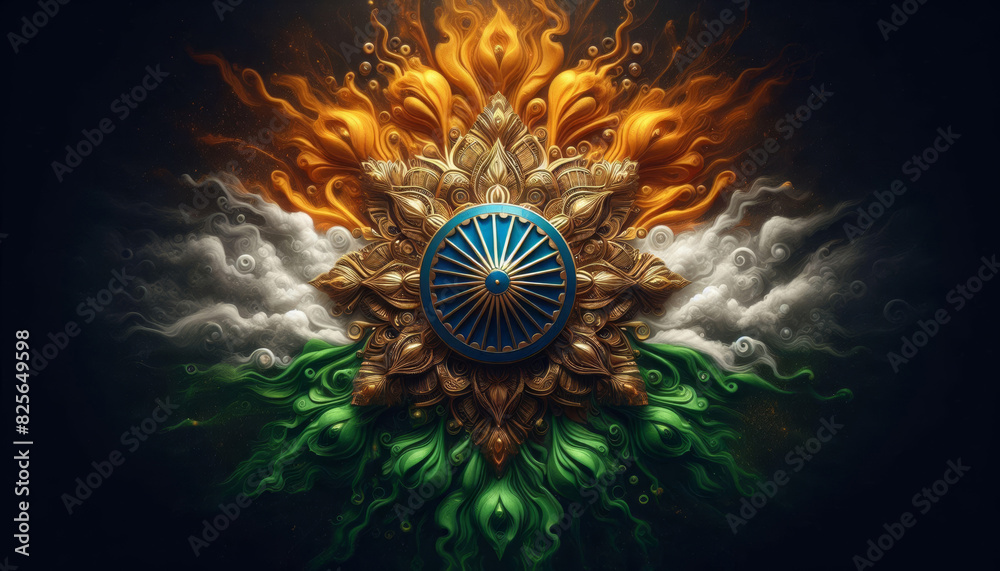Indian National Flag Abstract Art - Tricolour - Tiranga - Generative AI ...