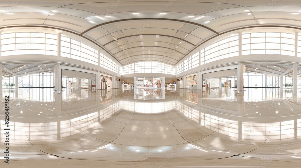 Full spherical hdri panorama 360 degrees of empty exhibition space ...