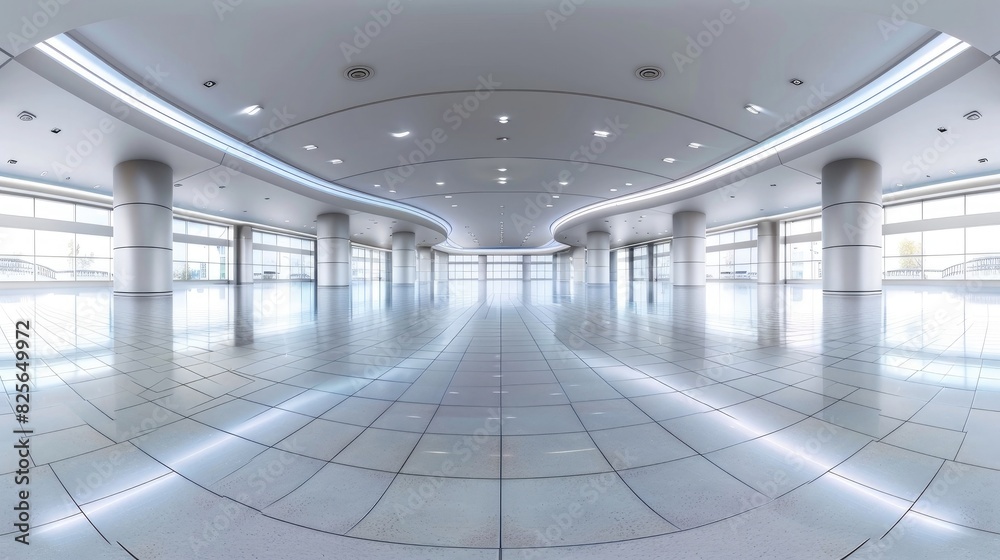 Full spherical hdri panorama 360 degrees of empty exhibition space ...