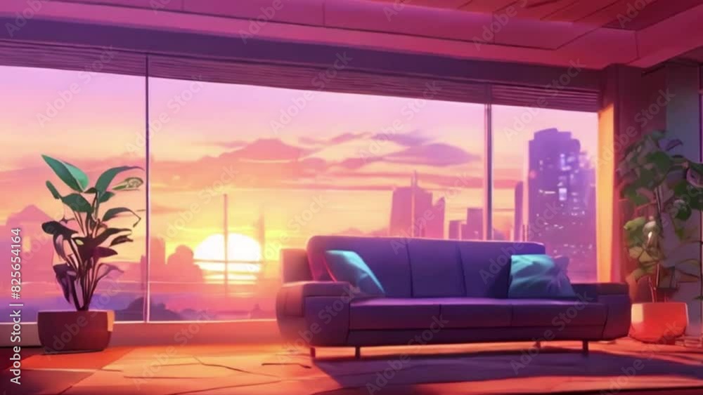 animated virtual backgrounds, stream overlay loop, interior, cozy ...