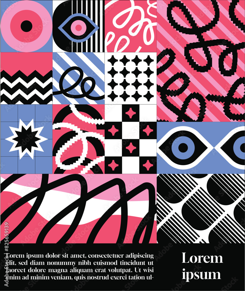 New Brutalism Design Element For Poster and Printable Stock Vector ...