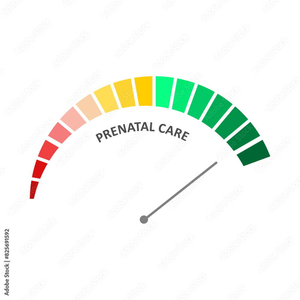 Meter scale with arrow. Prenatal care measuring device icon. Sign ...