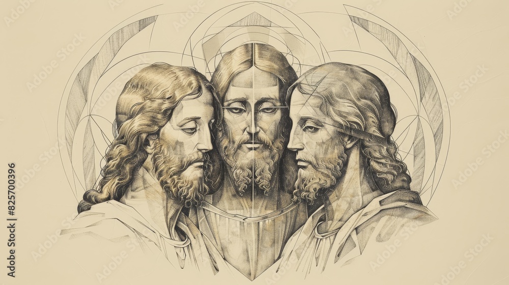 Divine Unity: Trinity Representation with Jesus, God the Father, and ...