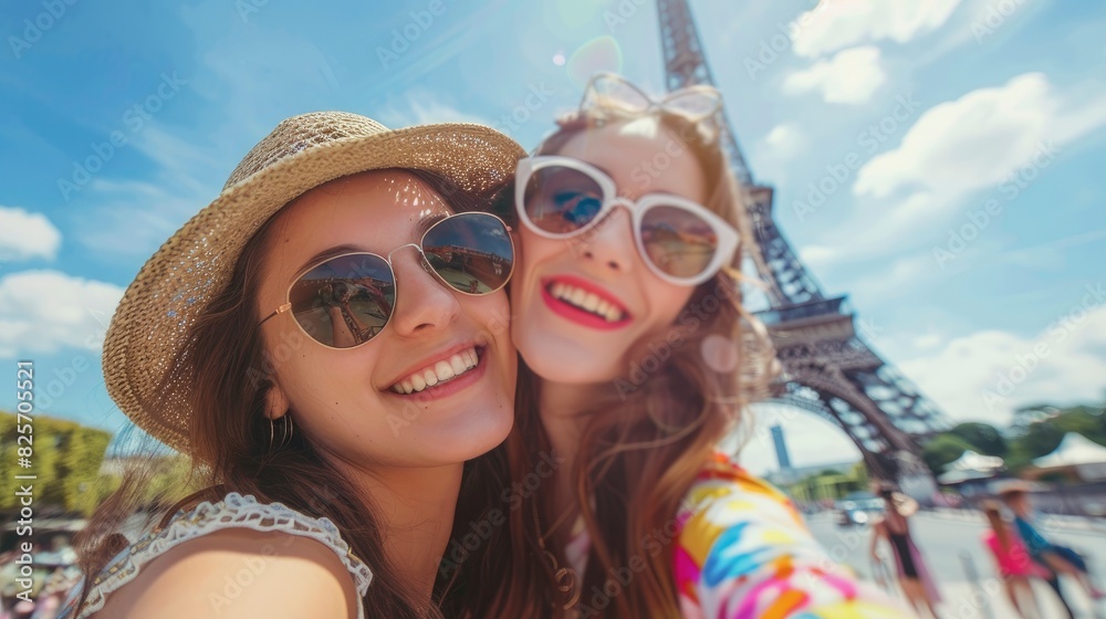 Girls Enjoying Their Vacation In Paris, Their Smiles And Excitement ...