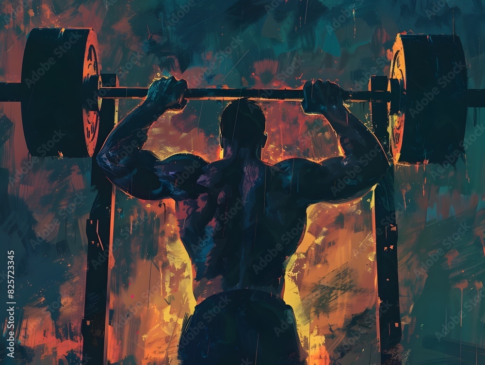 Powerful Figure Lifting Weights in Gym,Embodying Healthy Strength and ...