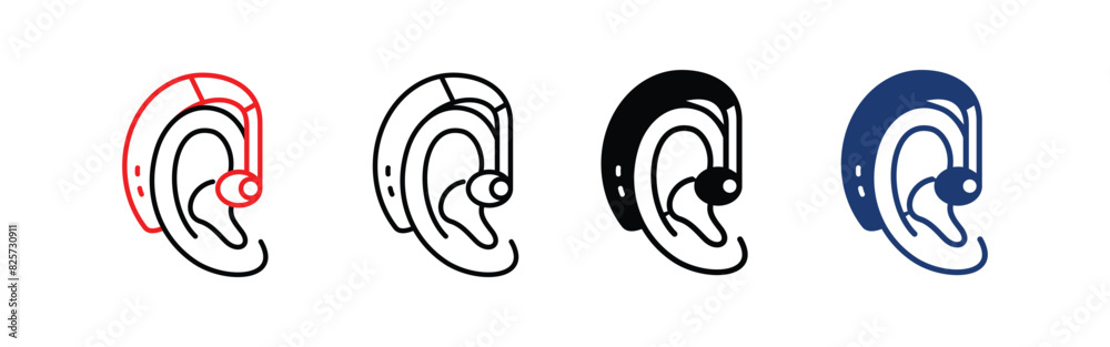 Ear Hearing Aid line icon. linear style sign for mobile concept and web ...