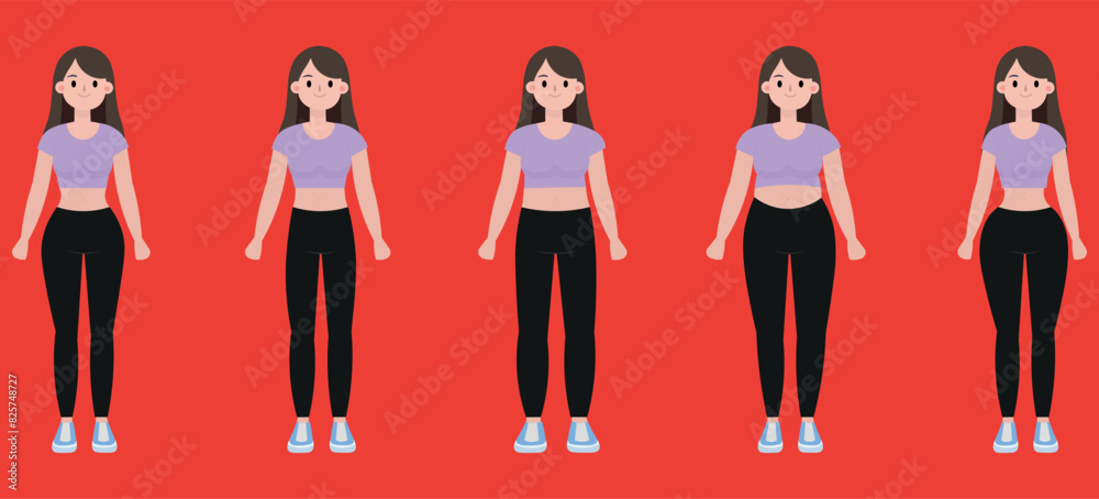 Woman body shape types: pear, apple, square, inverted triangle ...