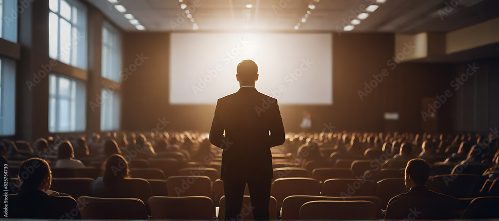 motivational speaker using impactful visuals to inspire the audience ...