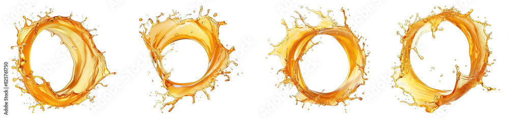 Rum Splash isolated on transparent png background collection set ...