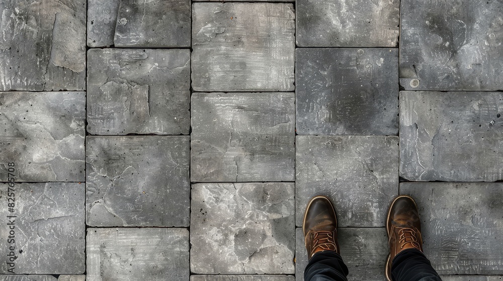 Gray interlocking paving blocks in an urban setting Stock Illustration ...