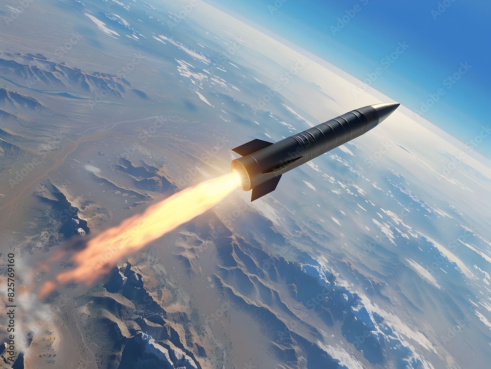 High-Speed Guided Missile Soaring Across Earth's Horizon in Low ...