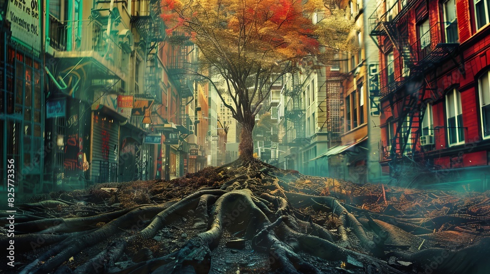 Advertising: a testimonial photo depicting tree roots breaking through ...