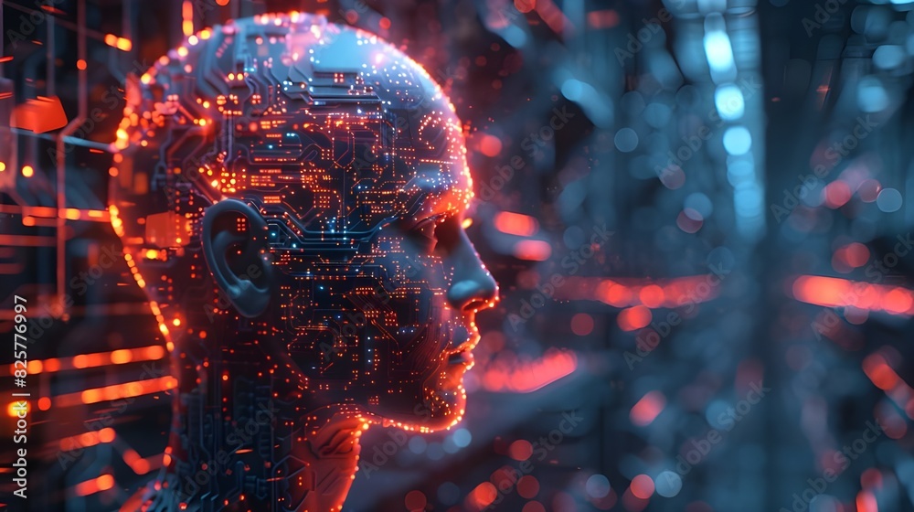 Visualization of holographic human body brain cyberspace network ...