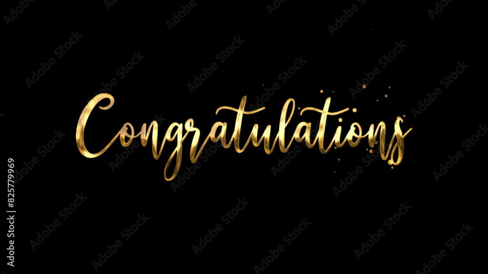 Congratulations Text Animation. 4K Rendering Handwriting Animated in ...