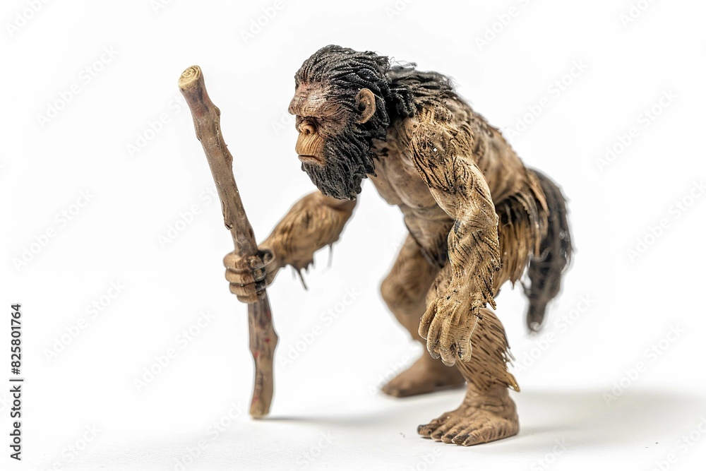 Miniature Neanderthal, isolated on white Stock Photo | Adobe Stock