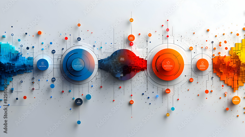 A dynamic timeline infographic depicting the evolution of a business ...